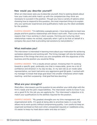 Mastering the Interview: 50 Common Interview Questions Demystified | PDF