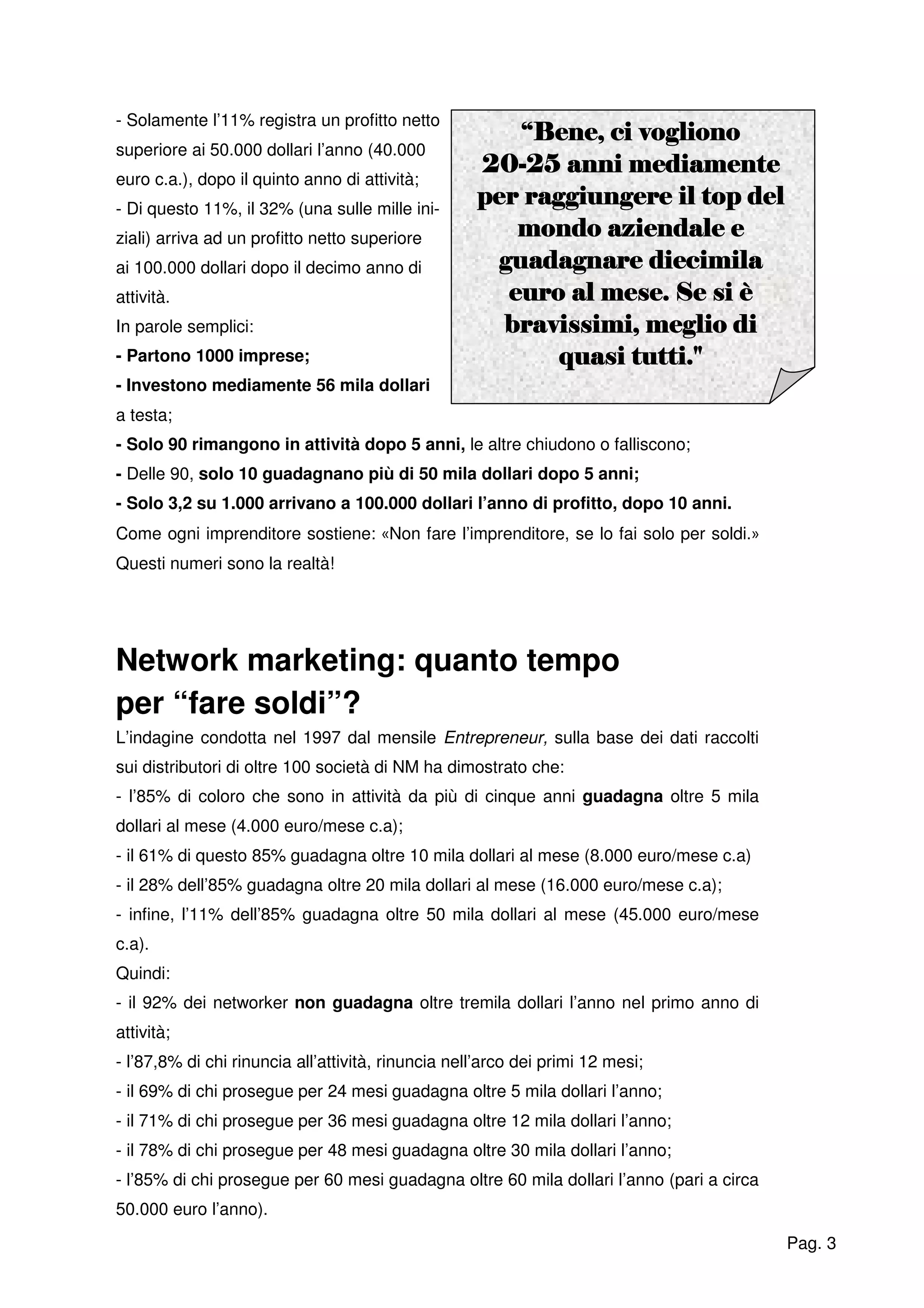 5 ANNI PER ARRIVARE AL VERTICE o 20 per non arrivarci affatto! | PDF