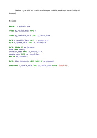 Ebook abap-101-exercises-beginner-starting-from-scratch | PDF
