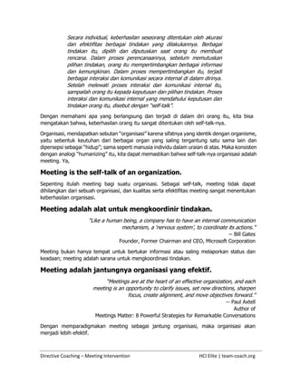 Directive Coaching - Meeting Intervention | PDF