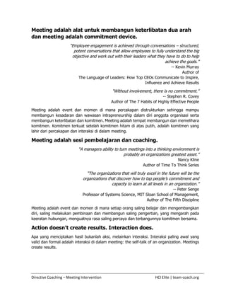 Directive Coaching - Meeting Intervention | PDF