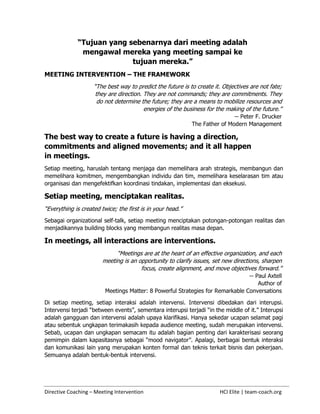 Directive Coaching - Meeting Intervention | PDF