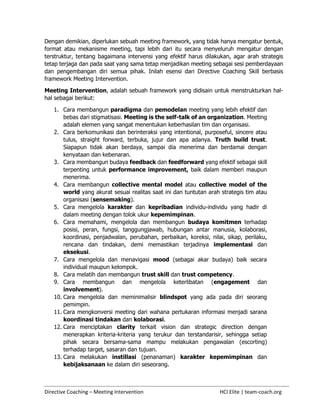 Directive Coaching - Meeting Intervention | PDF