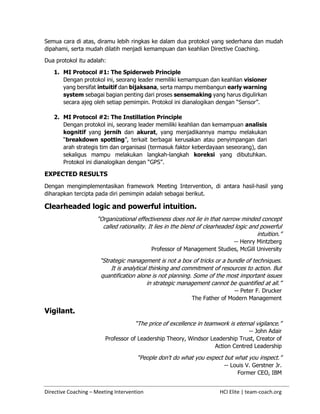 Directive Coaching - Meeting Intervention | PDF