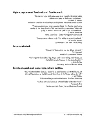 Directive Coaching - Meeting Intervention | PDF