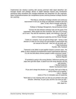 Directive Coaching - Meeting Intervention | PDF