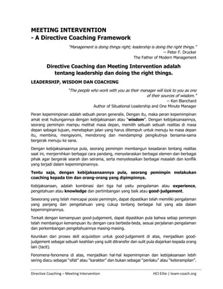 Directive Coaching - Meeting Intervention | PDF