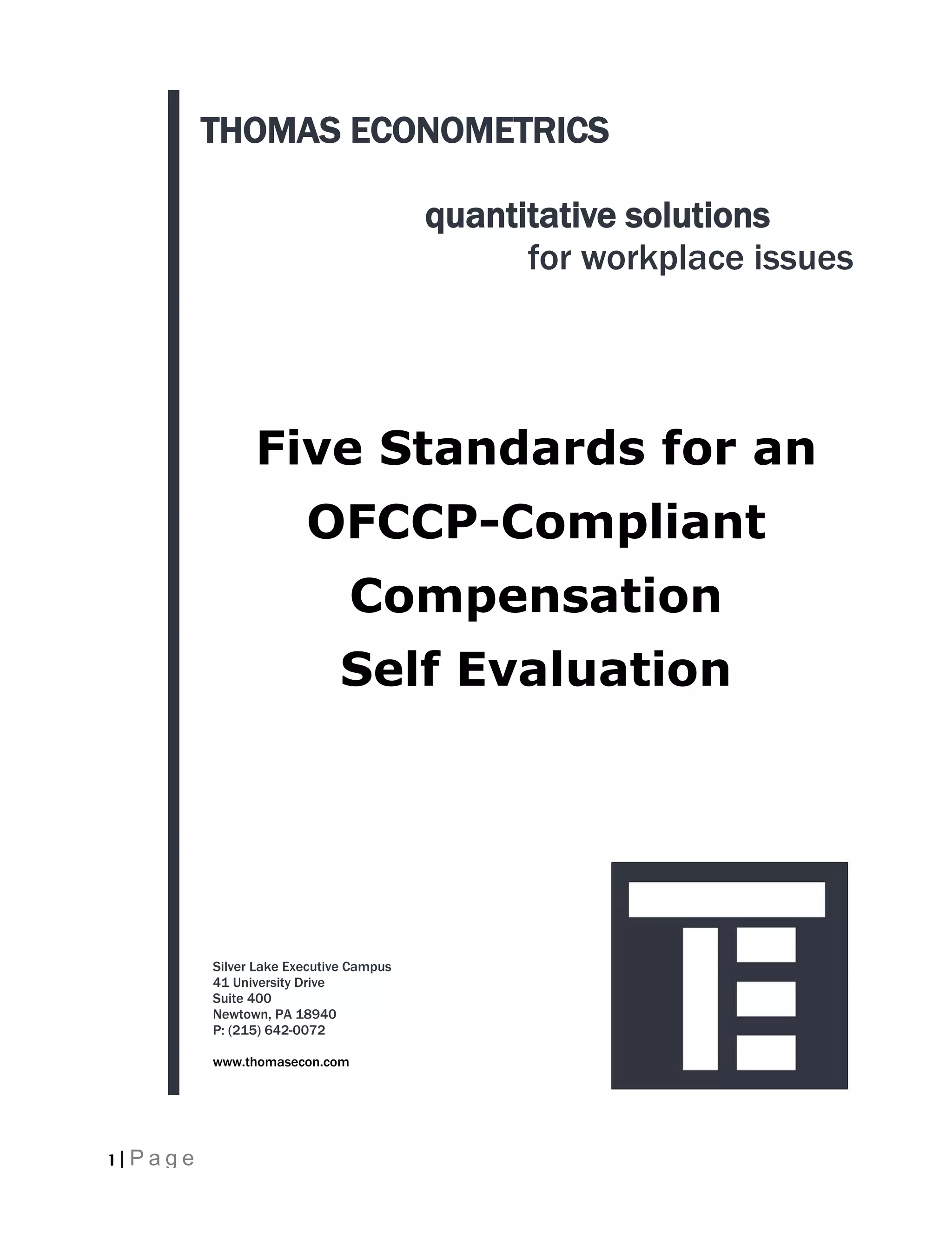 eBbook: Five Standards For An OFCCP Compliant Compensation Self ...