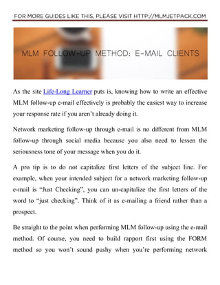 The ABCs of Effective MLM Follow-Up That Will Increase Your Sales (PDF ...