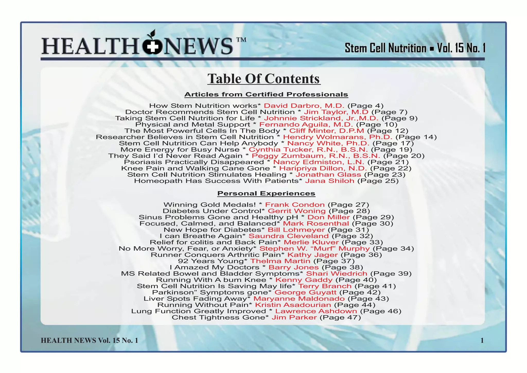 Nutrisi Stem Cell Rekomendasi para Ahli Medis | PDF