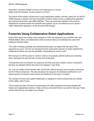 Colaborative Robots - Introduction | PDF