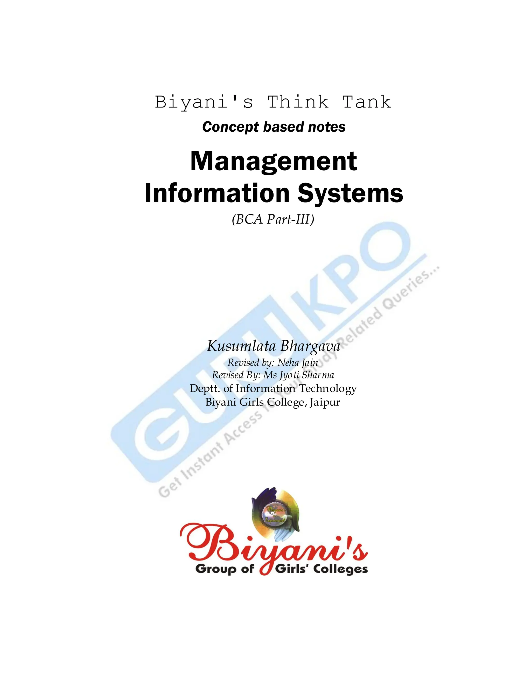 MANAGEMENT INFORMATION SYSTEMS ebook for students | PDF