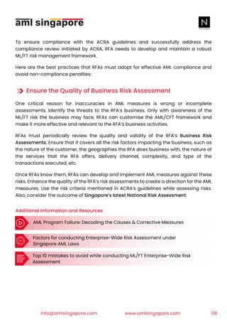 Staying Ahead in AML Compliance: ACRA’s Review & Best Practices for RFAs | PDF