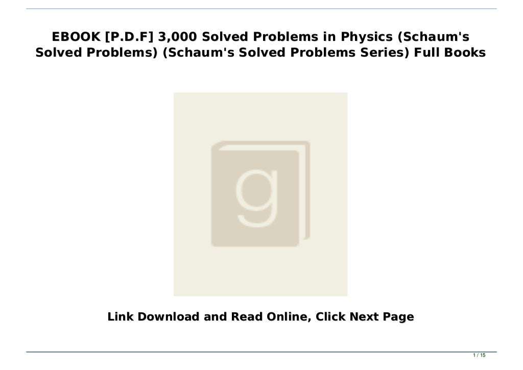 Ebook Pdf 3000 Solved Problems In Physics Schaums Solved Problems Schaums Solved 