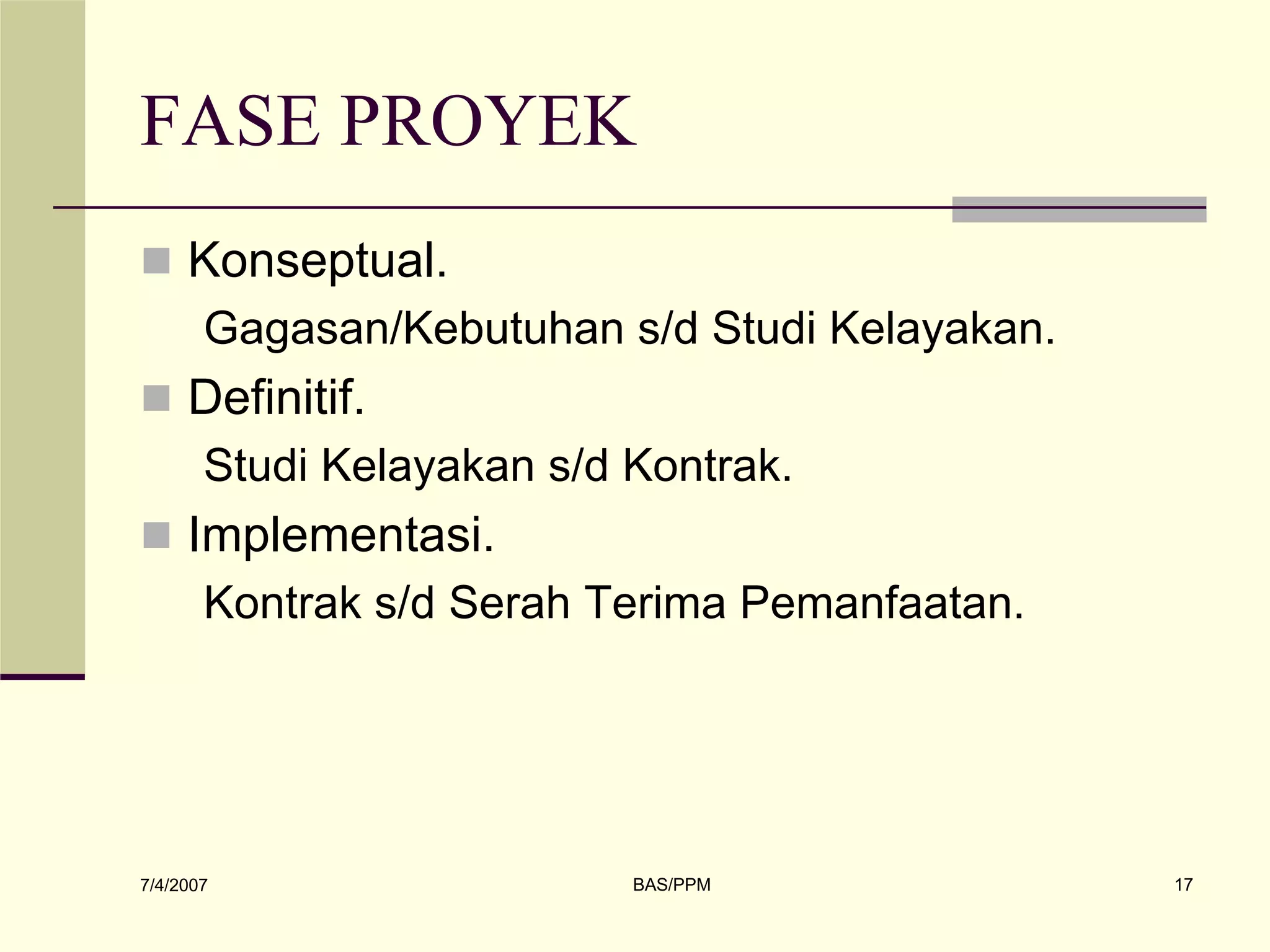 Ebook presentasi pengantar manajemen proyek | PDF