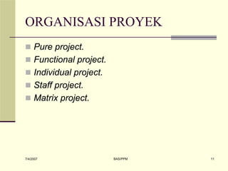 Ebook presentasi pengantar manajemen proyek | PDF