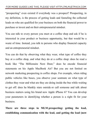 The Big List of 15 MLM Prospecting Techniques You Should Know (PDF ...