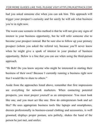 The Big List of 15 MLM Prospecting Techniques You Should Know (PDF ...
