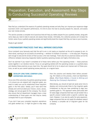 Quarterly Operating Reviews: Moving Your Business Forward by Looking ...