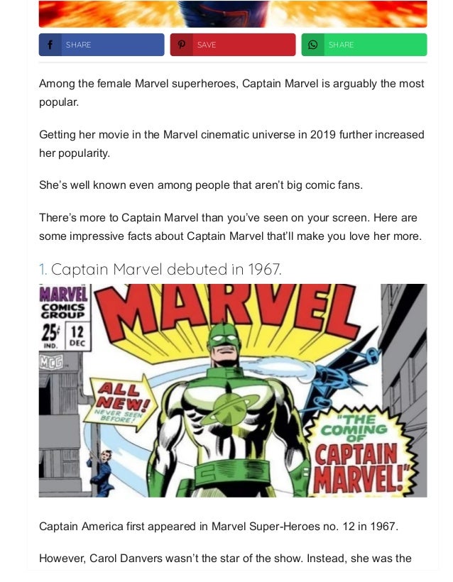 Impressive Facts About Captain Marvel | PDF