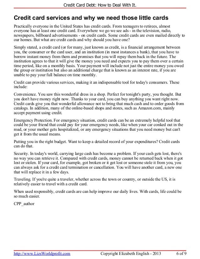 Credit Card Debt: How to Deal With It.