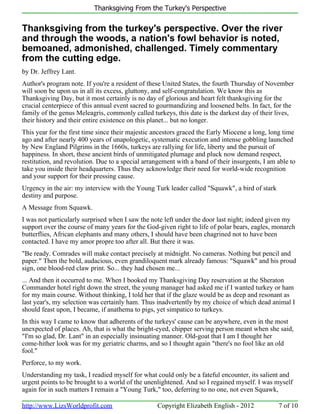 Thanksgiving from a Turkey's Perspective! | PDF