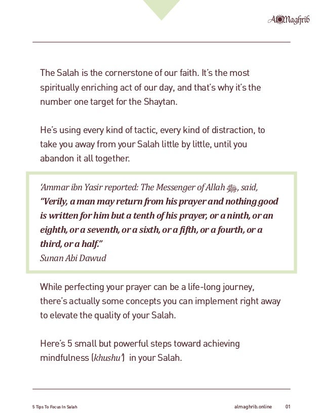Ebook 5 Tips To Focus In Salah.pdf | Islam | Religion & Spirituality