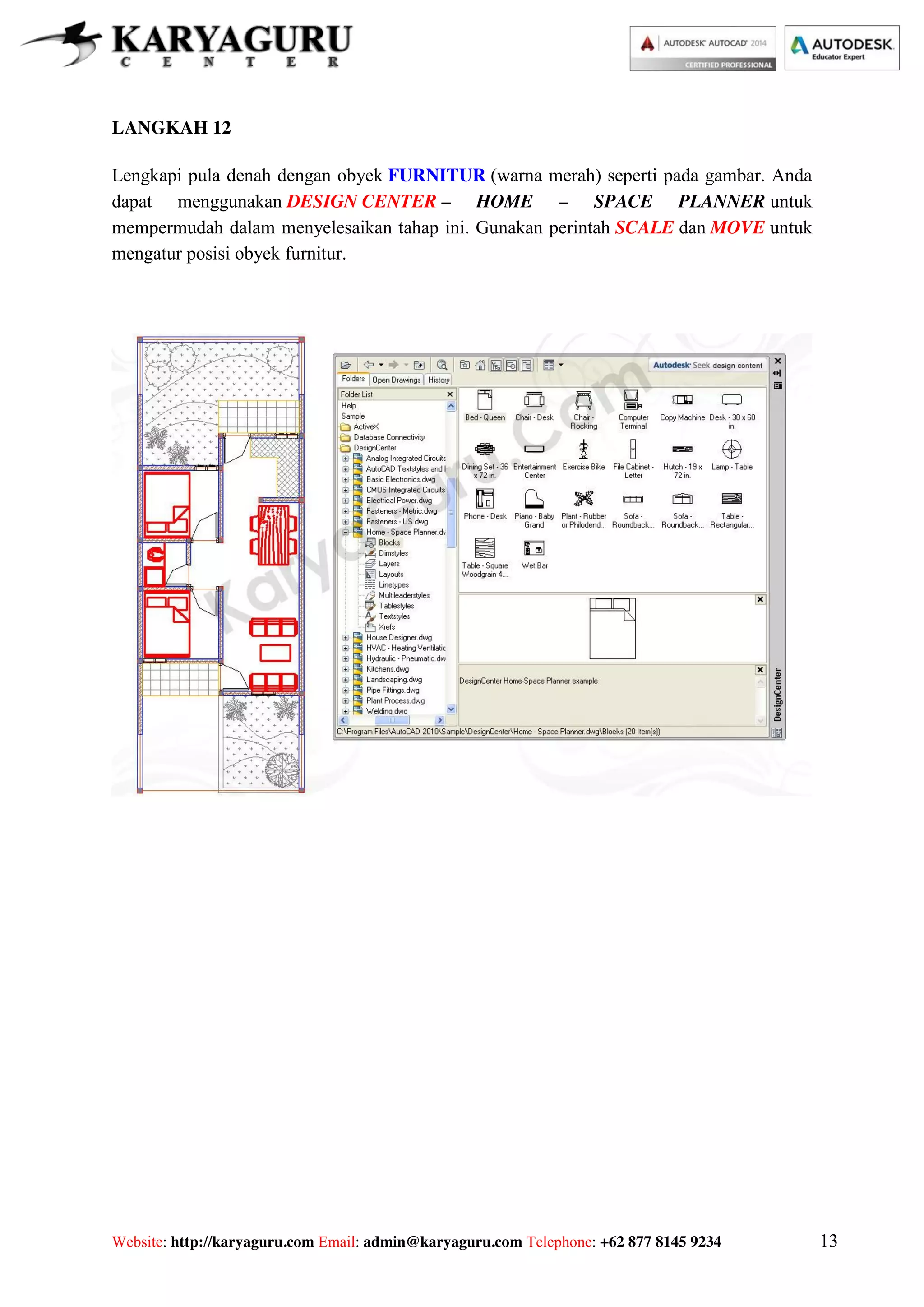 Ebook auto cad gambar kerja rumah tinggal bagian 1 denah ruang | PDF