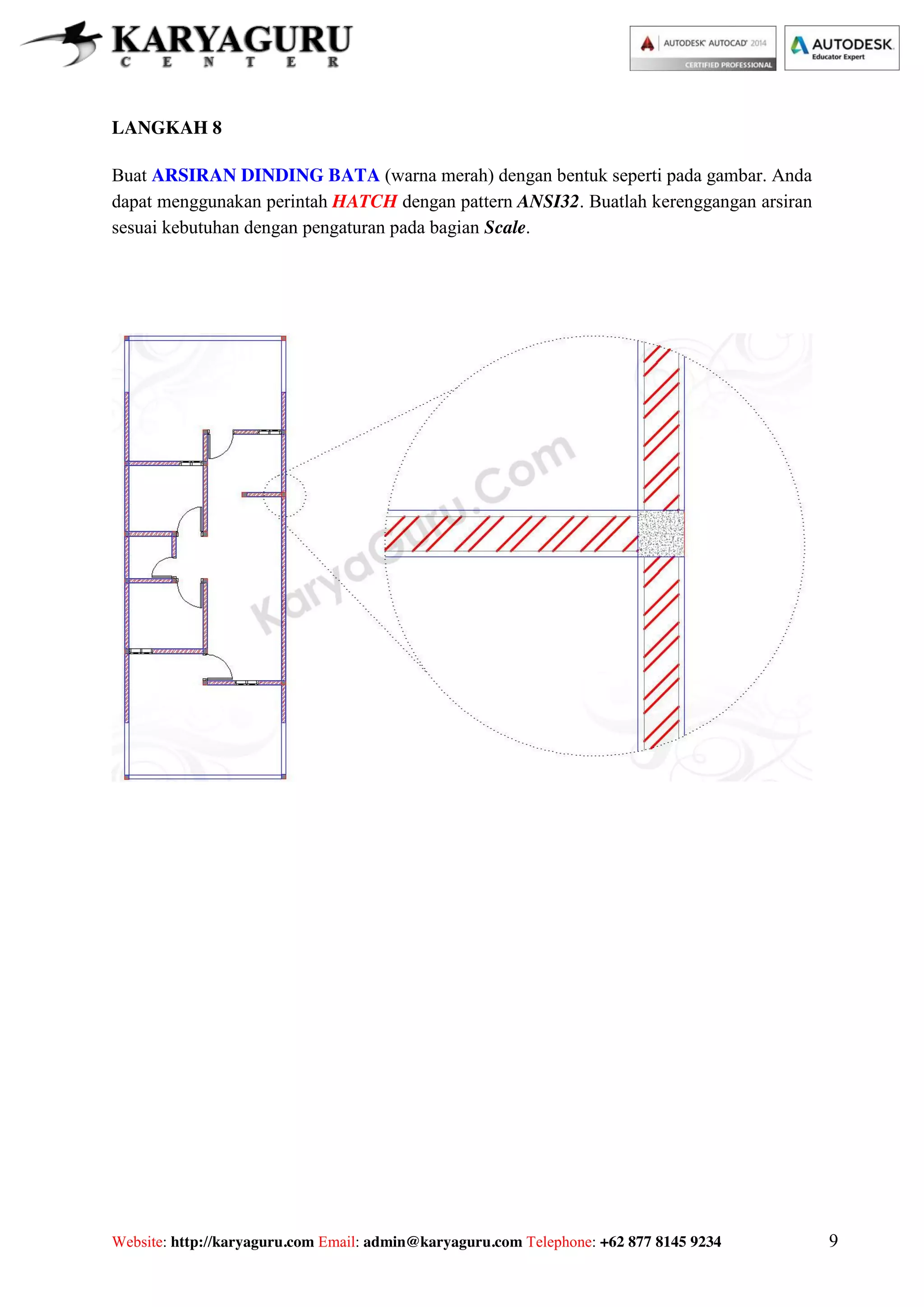 Ebook auto cad gambar kerja rumah tinggal bagian 1 denah ruang | PDF