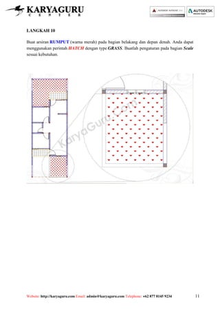 Ebook auto cad gambar kerja rumah tinggal bagian 1 denah ruang | PDF