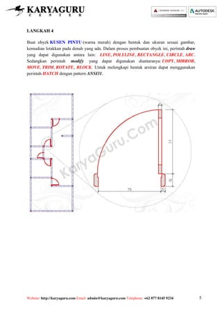 Ebook auto cad gambar kerja rumah tinggal bagian 1 denah ruang | PDF