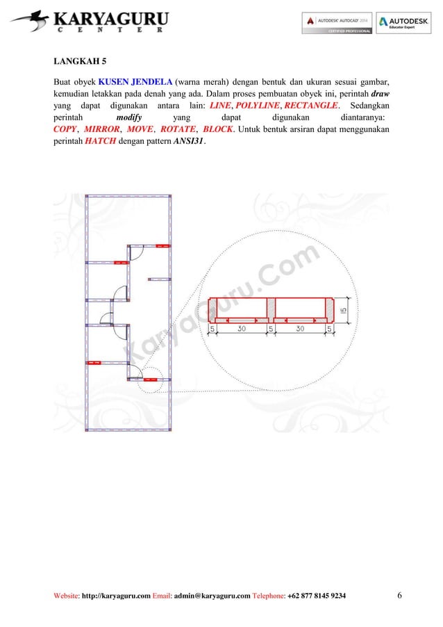 Ebook auto cad gambar kerja rumah tinggal bagian 1 denah ruang | PDF