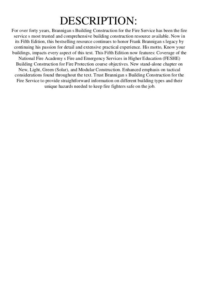 (EBOOK Brannigan's Building Construction for the Fire Service [R.E.A.D]