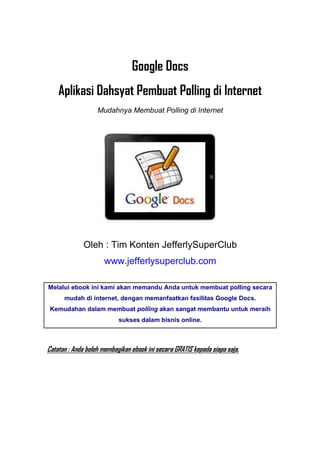 Ebook cara mudah membuat polling di internet | PDF