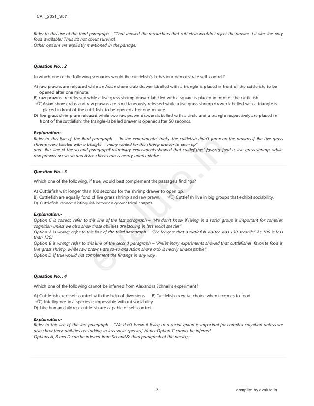 CAT Previous years question paper with solution(2017-2021) | PDF