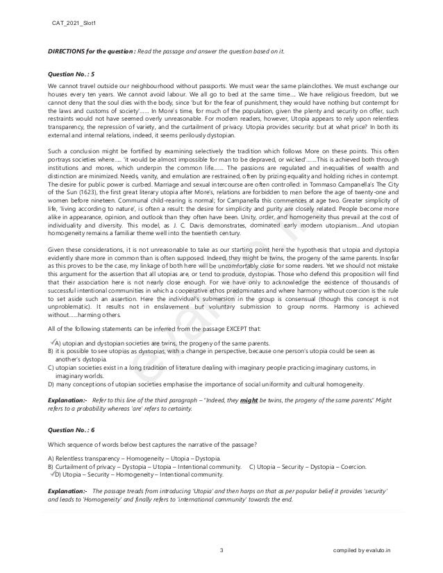 CAT Previous years question paper with solution(2017-2021)