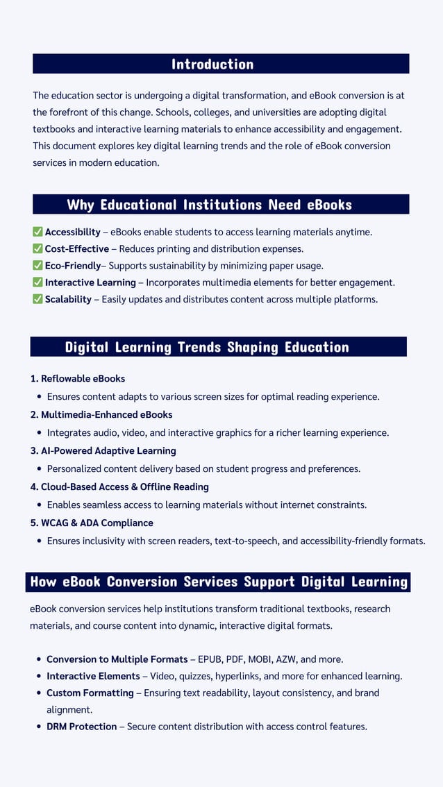eBook Conversion for Educational Institutions | PDF