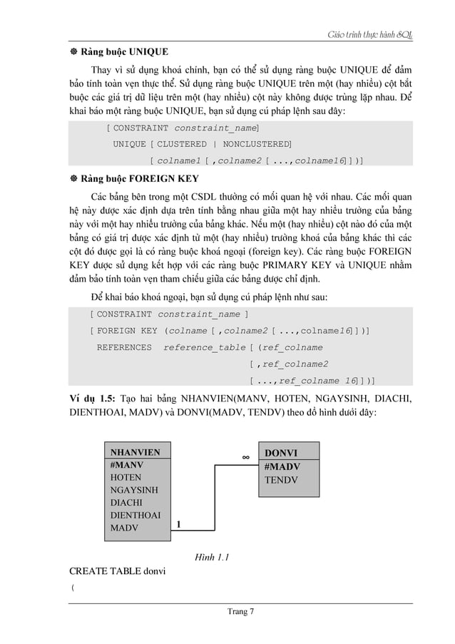 Ebook giao trinh thuc hanh sql | PDF