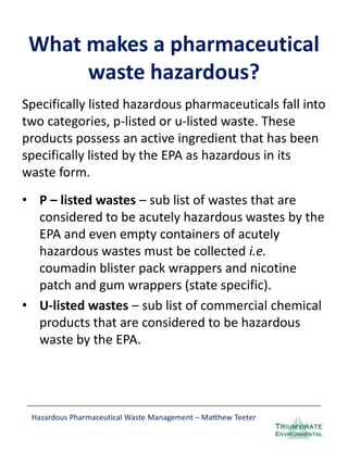 Ebook hazardous pharmaceutical waste management | PDF