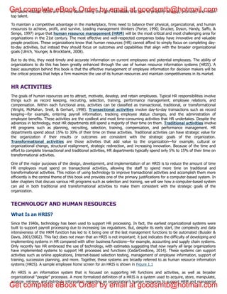eBook Human Resource Information Systems 5e Richard Johnson. Kevin Carlson, Michael Kavanagh.pdf