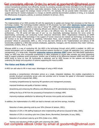 eBook Human Resource Information Systems 5e Richard Johnson. Kevin Carlson, Michael Kavanagh.pdf