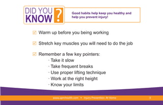 Injury Prevention At Home | PDF