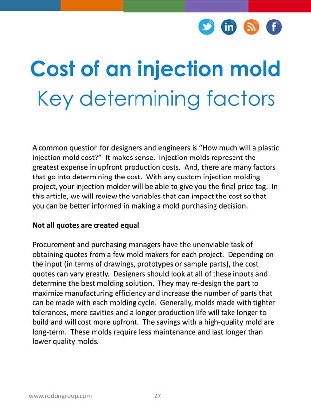 New eBook "An Introduction to plastic injection molding" | PDF | Auto Parts | Automotive