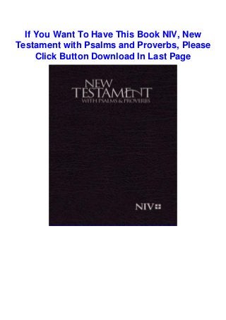 (Ebook) NIV, New Testament with Psalms and Proverbs Full