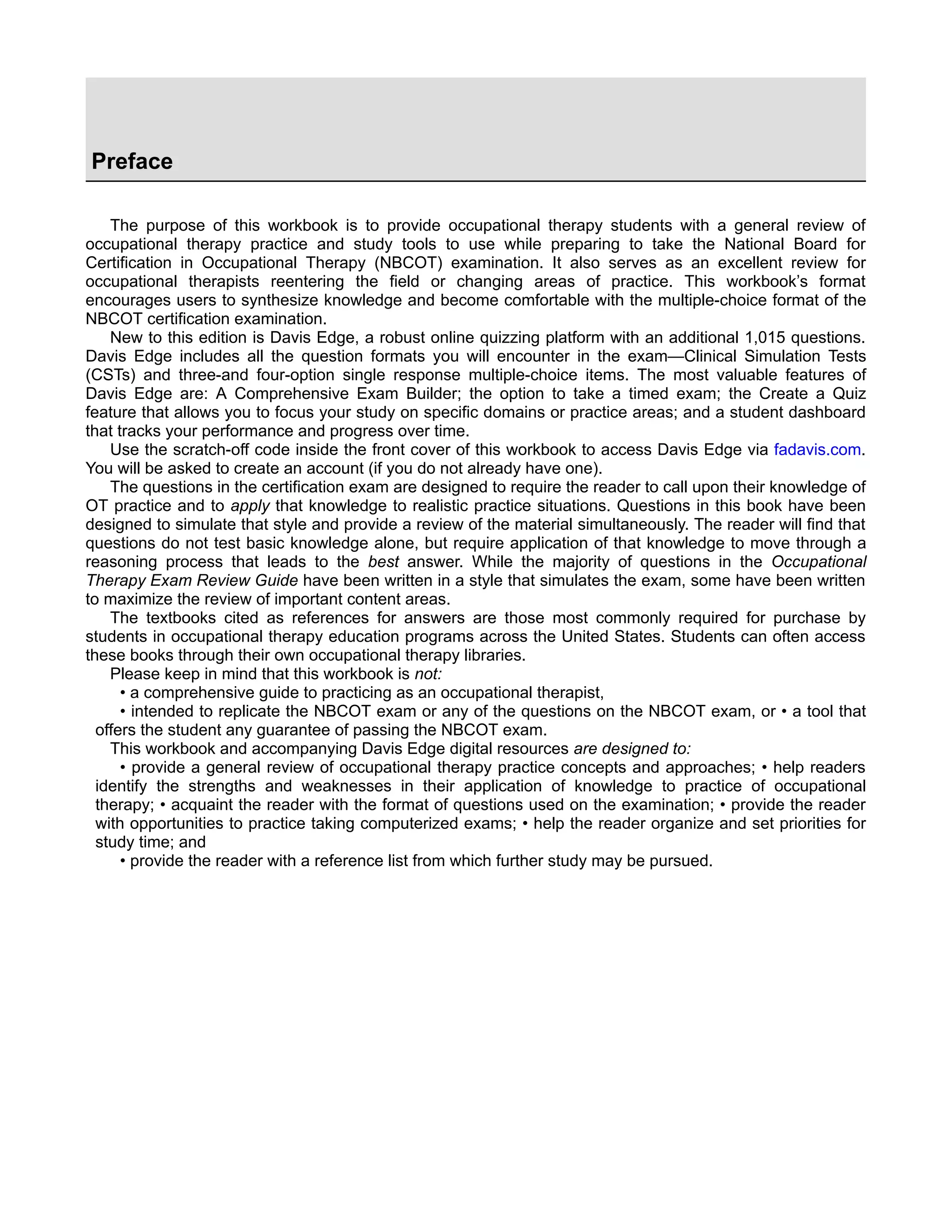 eBook Occupational Therapy Examination Review Guide with Davis Edge 5th ...