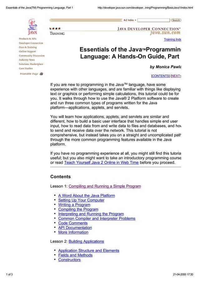 (Ebook pdf) java programming language basics | PDF (Ebook pdf) java programming language basics | PDF