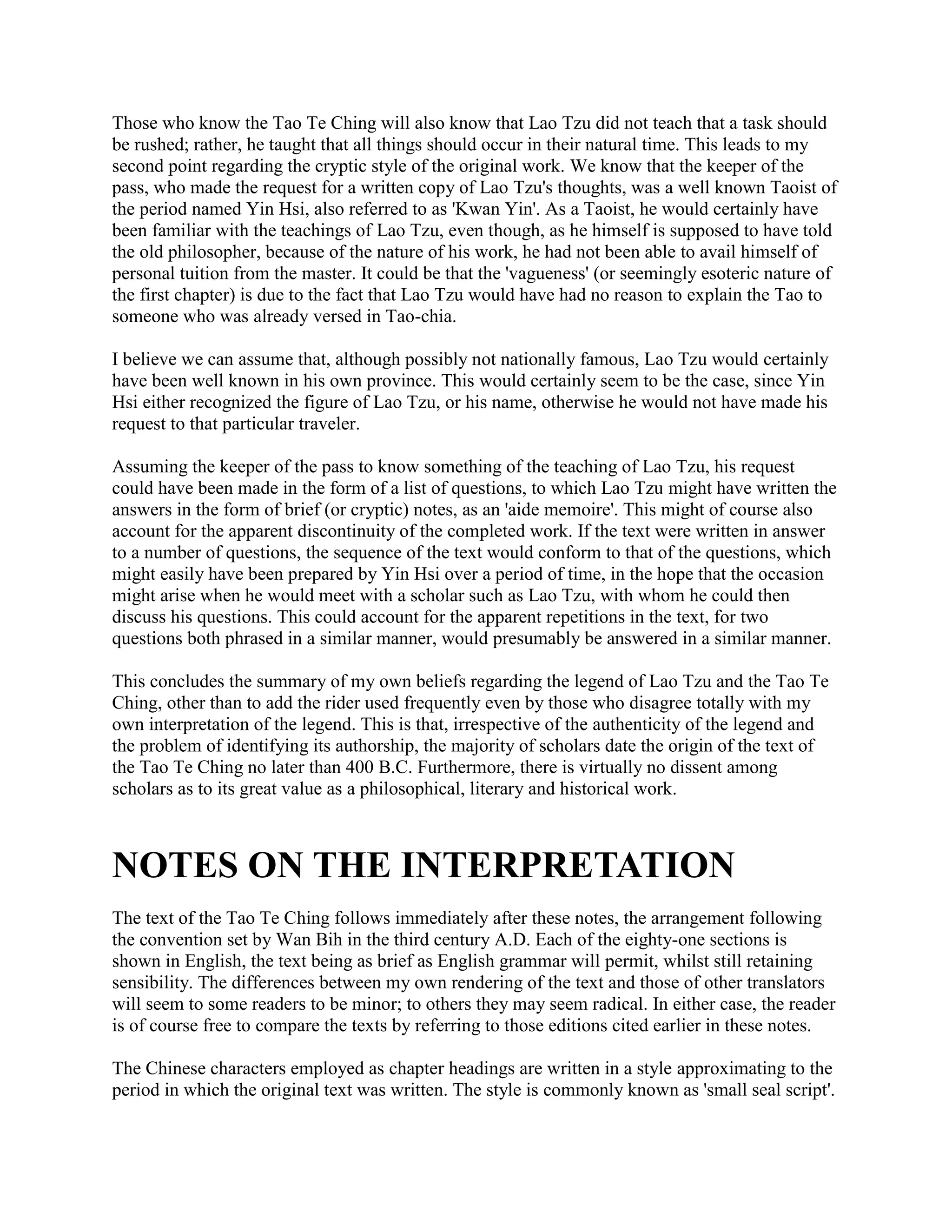 (E book philosophy) [lao tzu] the tao-te-ching (three translations) | PDF