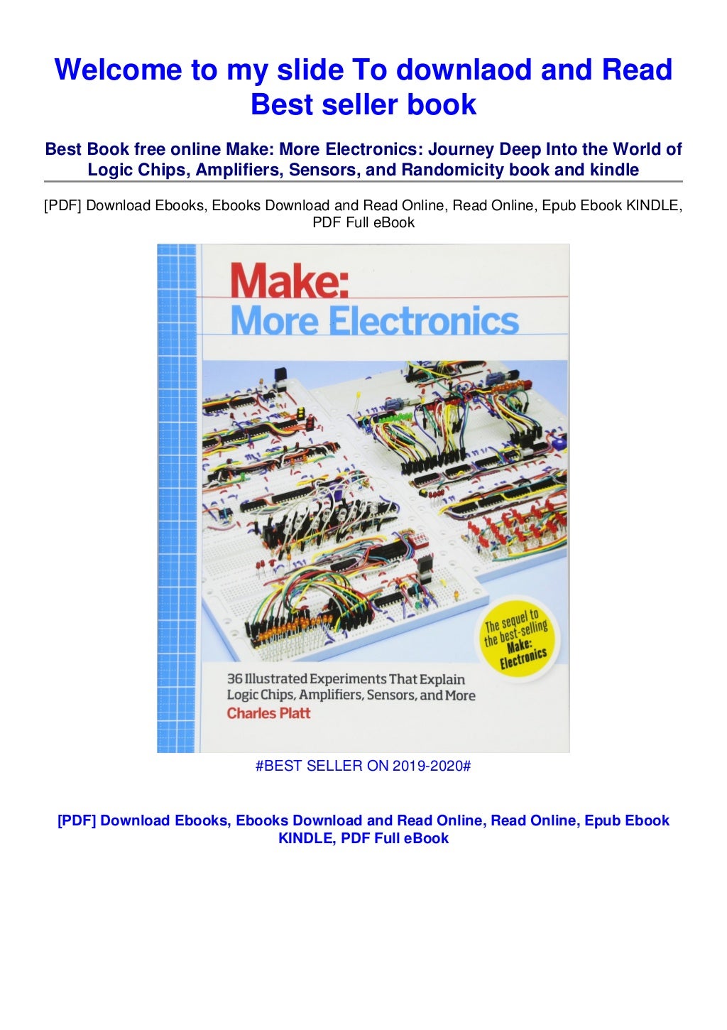 ( Ebooks ) Make: More Electronics: Journey Deep Into the World of
