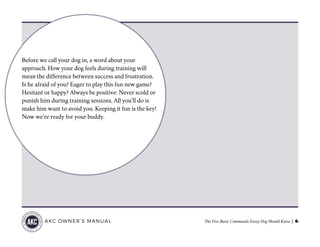 The 5 Basic Commands Every Dog Should Know | PDF