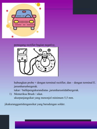 komponen alternator dan pemeliharaan sistem pengisian mobil | PDF